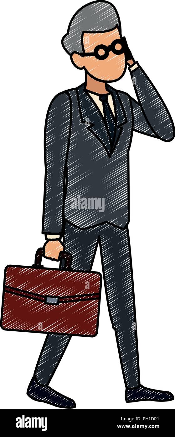 Businessman walking work talking Stock Vector Images - Alamy