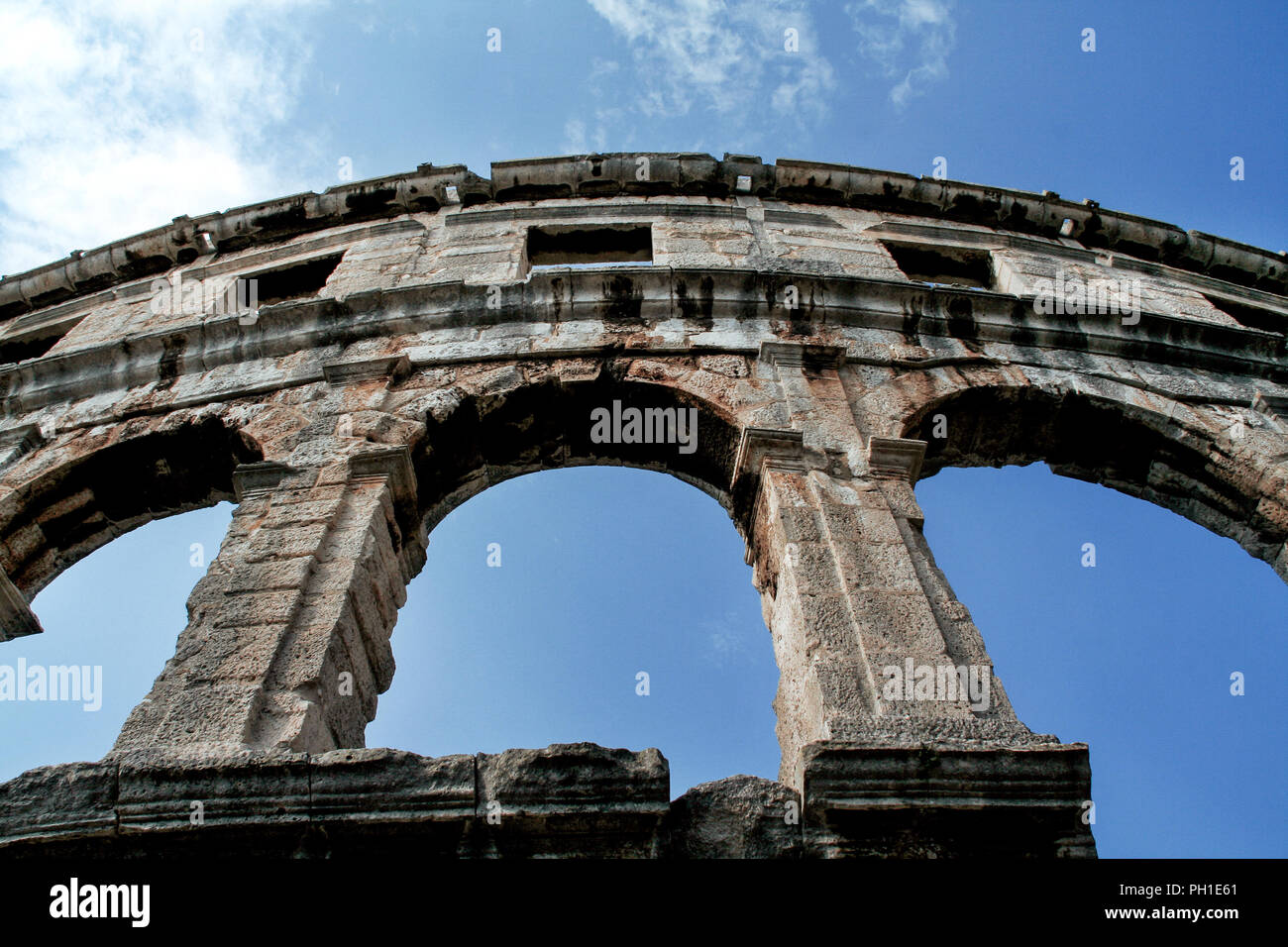 Colosseum at Pula, Istria, Croatia. Ancient Roman arena in Pula Stock ...