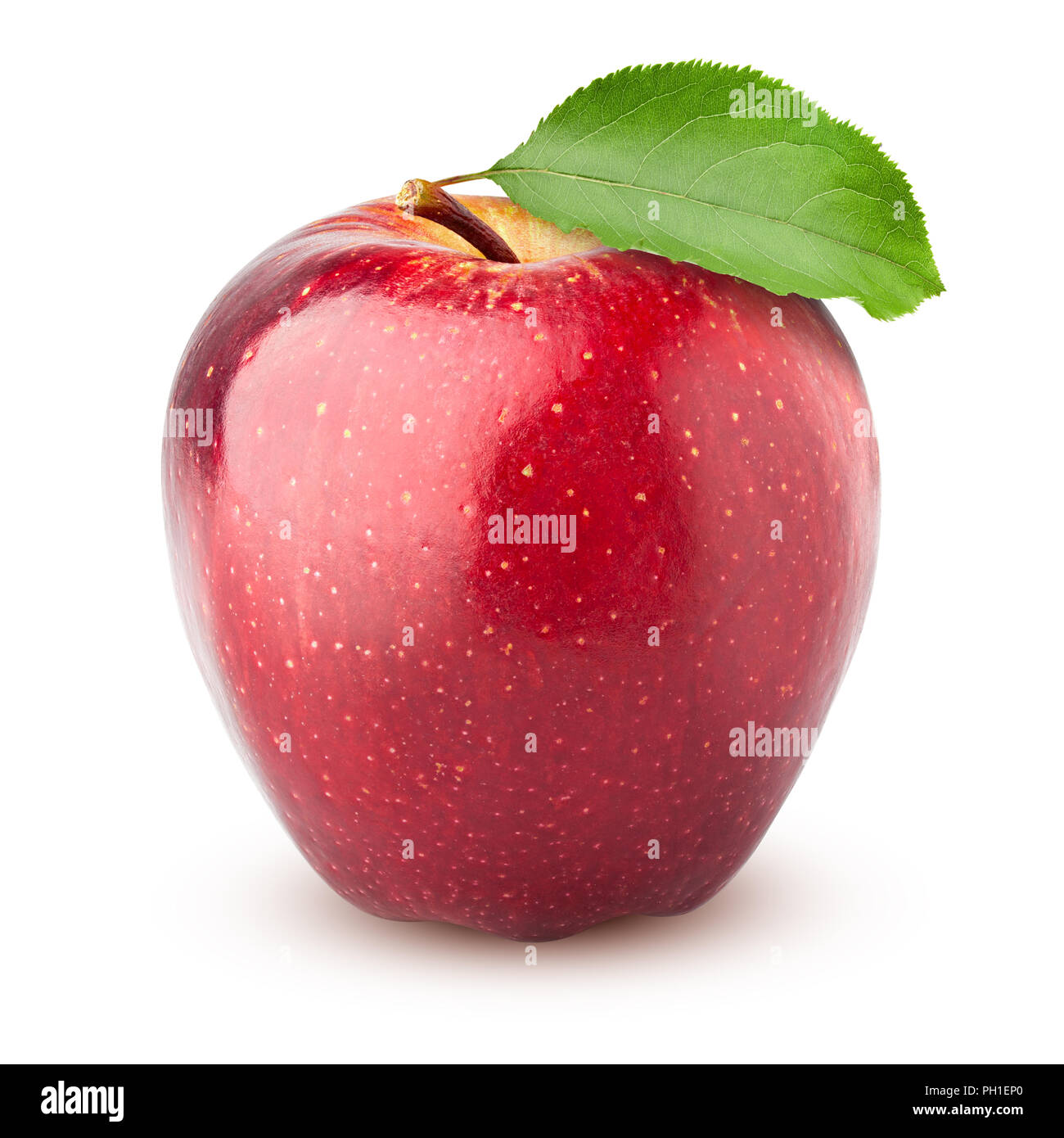 Red juicy apple isolated on white background, clipping path, full depth ...
