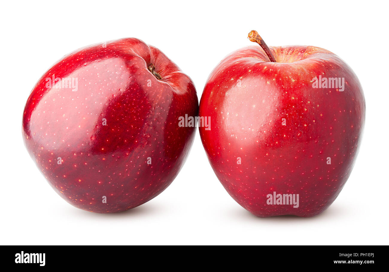 Red juicy apple isolated on white background, clipping path, full depth ...