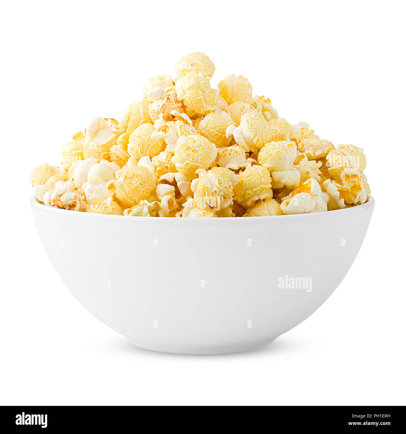 popcorn isolated on white background, clipping path, full depth of ...