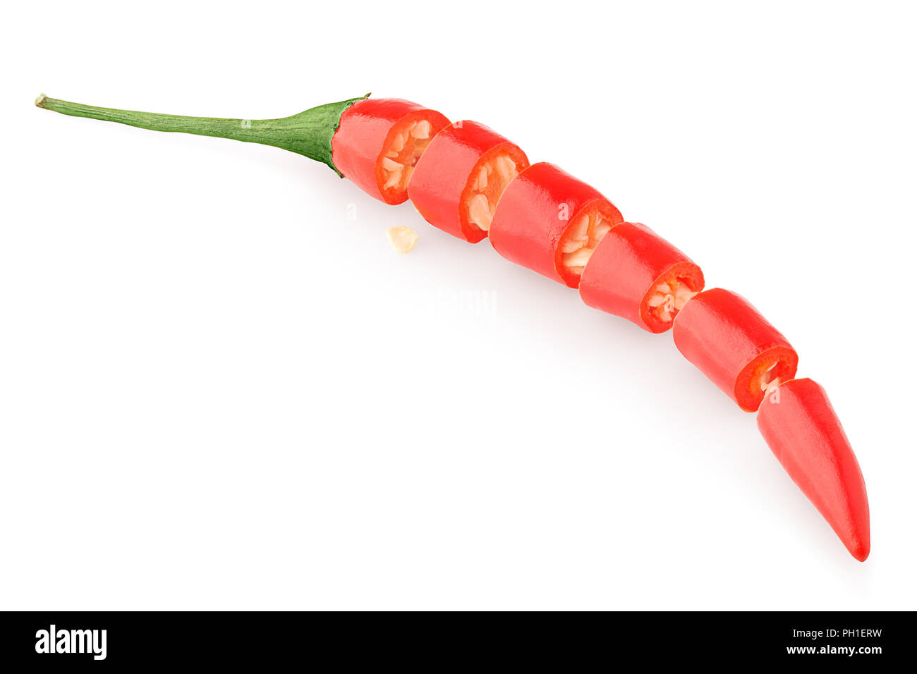 Fresh raw red hot chilli pepper on white background, isolated, clipping ...