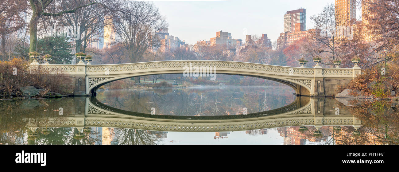 The Bow Bridge is a cast iron bridge located in Central Park, New York ...