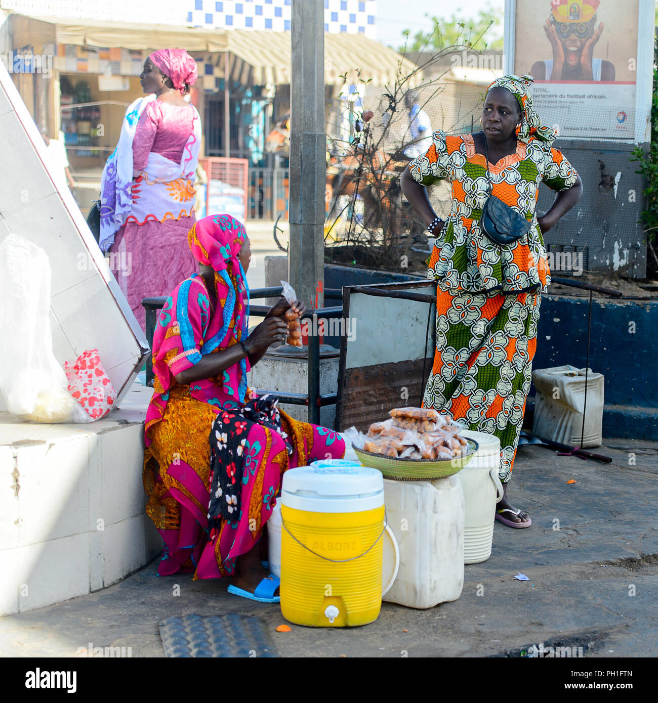 SAINT LOUIS, SENEGAL - APR 24, 2017: Unidentified Senegalese woman in ...