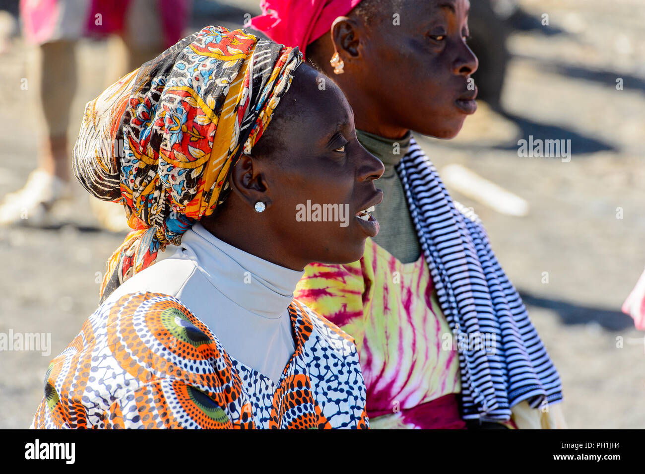 SAINT LOUIS, SENEGAL - APR 24, 2017: Unidentified Senegalese woman in ...