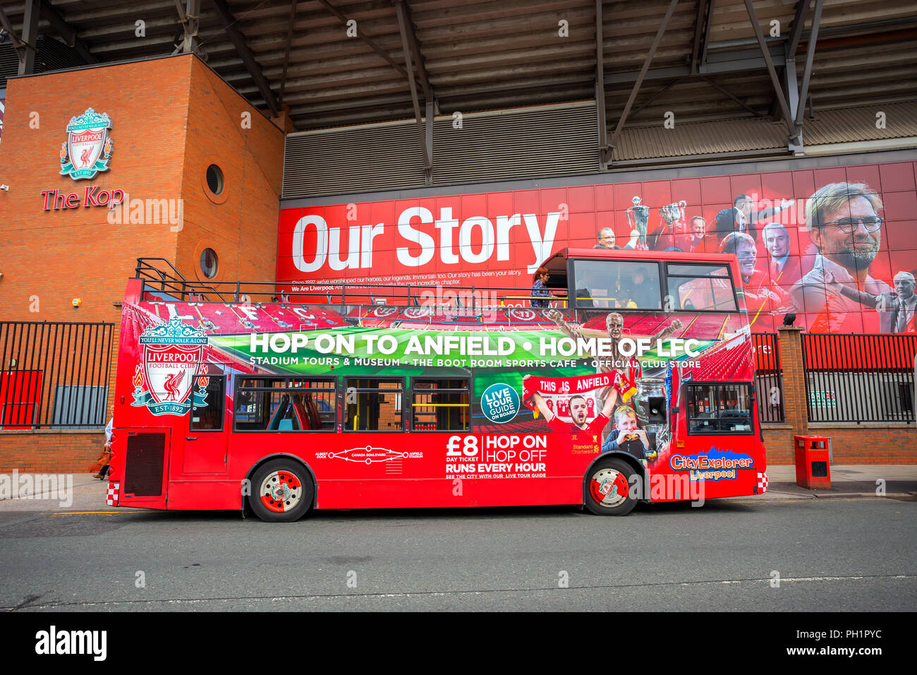 LIVERPOOL, UK - MAY 17 2018: LFC City Explorer is a sightseeing ...
