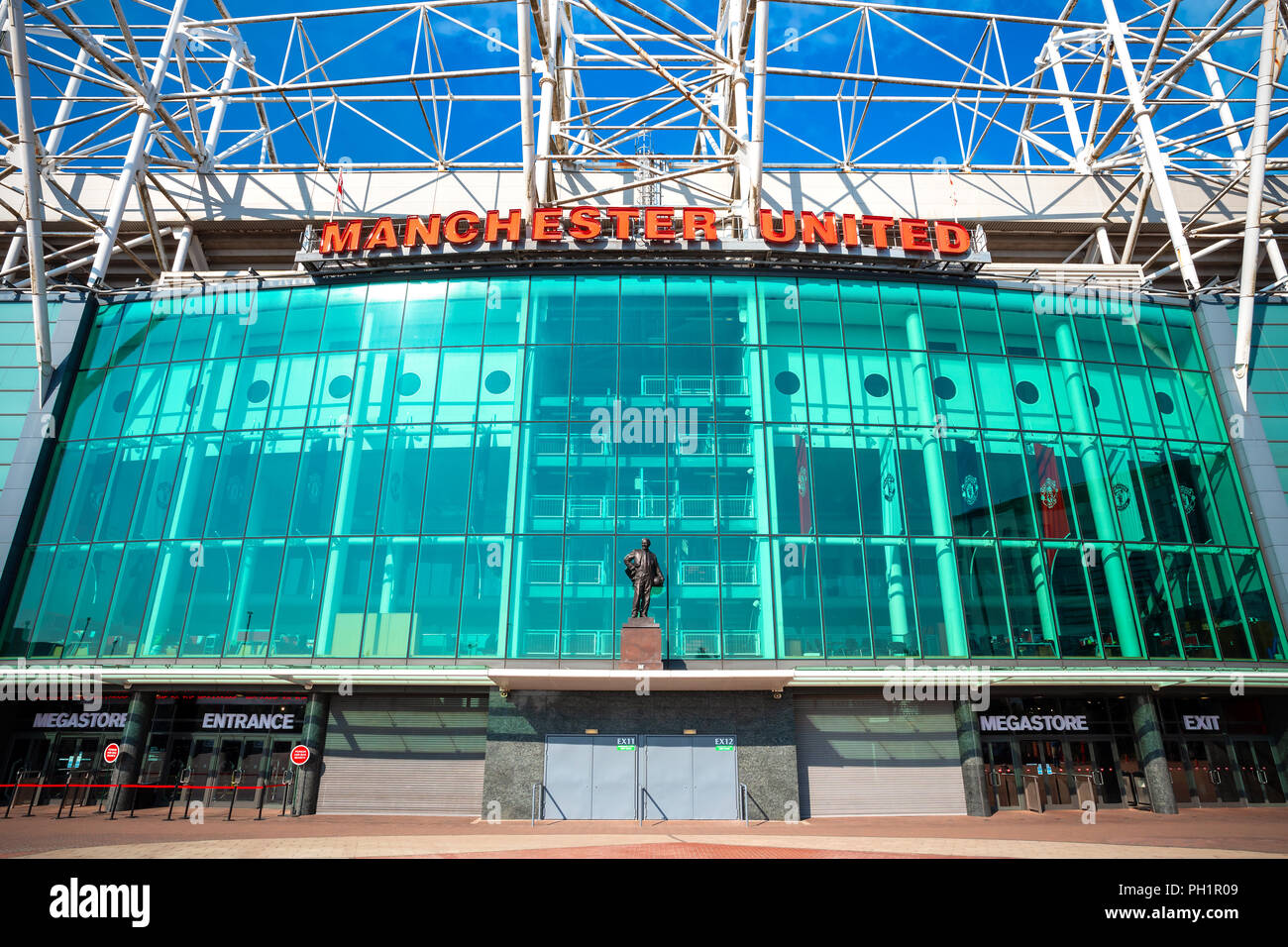 MANCHESTER, UK - MAY 19 2018: Old Trafford is home of Manchester United ...