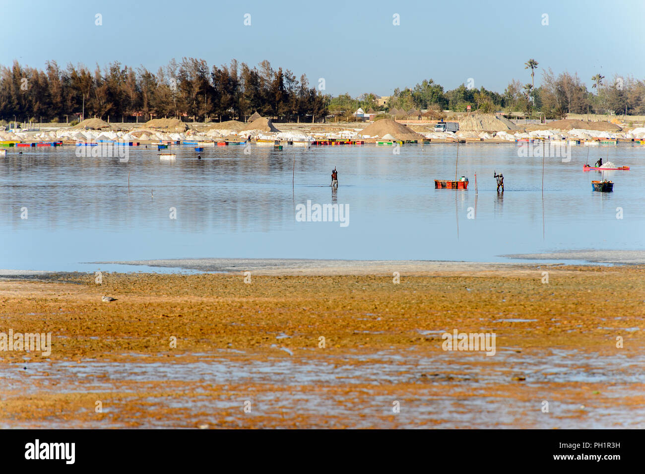 LAC ROSE, SENEGAL - APR 27, 2017: Unidentified Senegalese man stands in ...