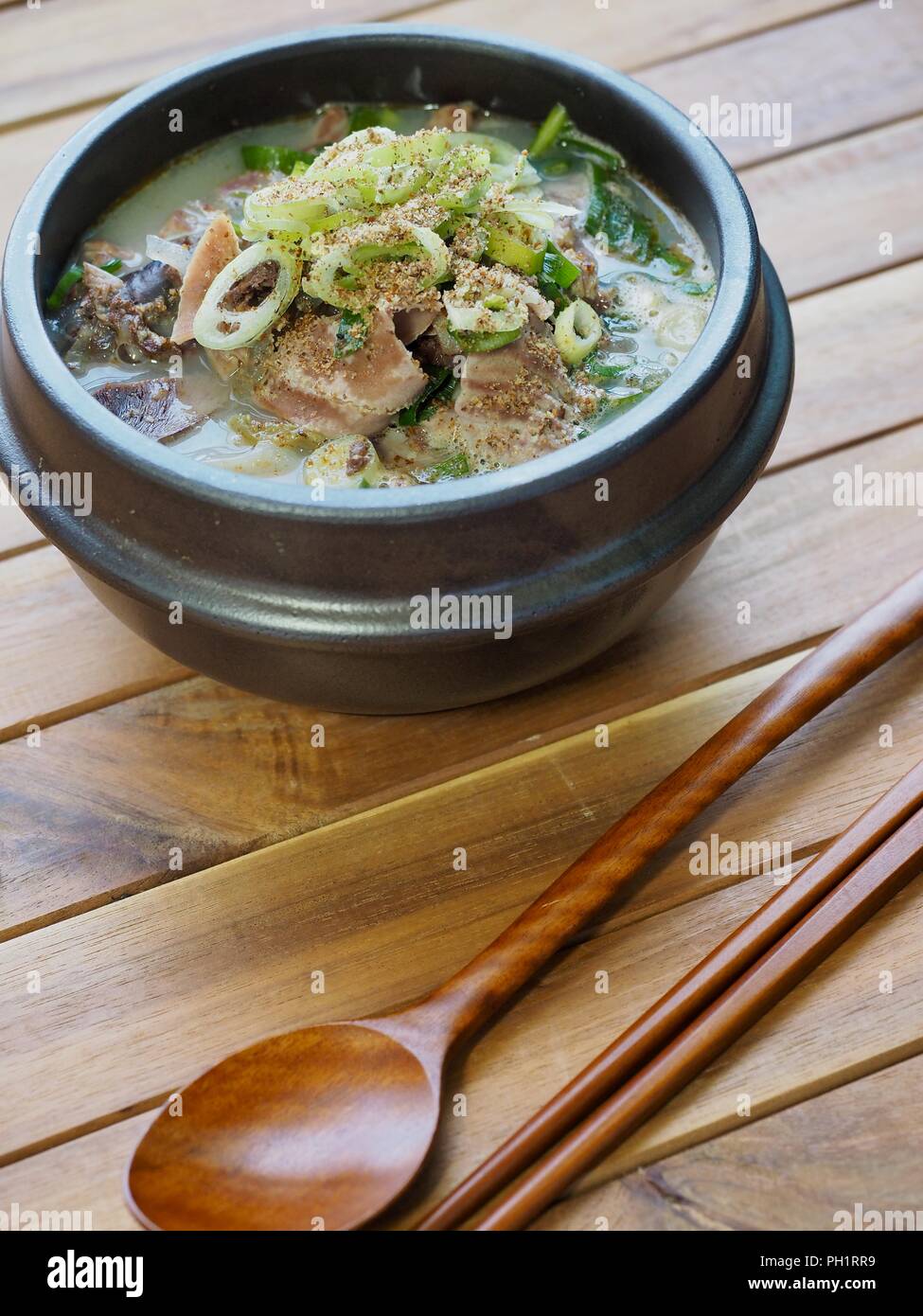 Korean food Sundae soup, sundae gukbap Stock Photo - Alamy
