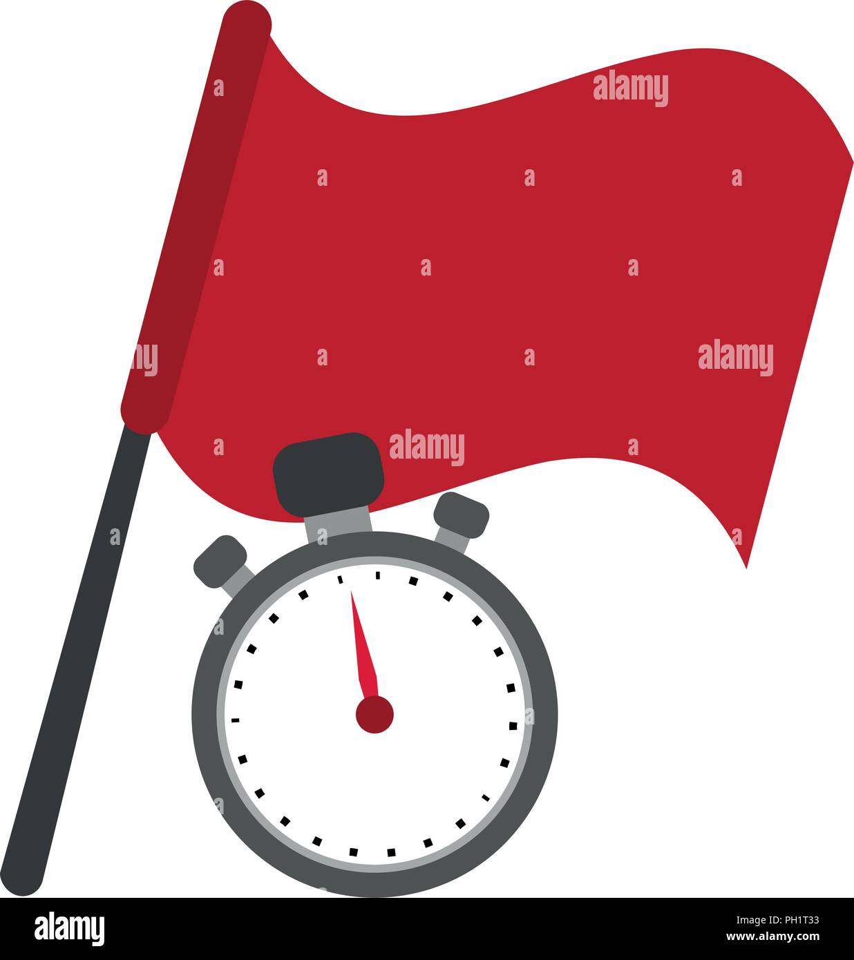 Red flag and timer Stock Vector Image & Art - Alamy
