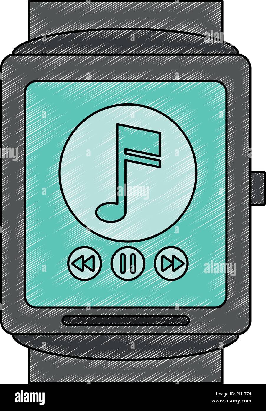 Smartwatch with music scribble Stock Vector Image & Art - Alamy