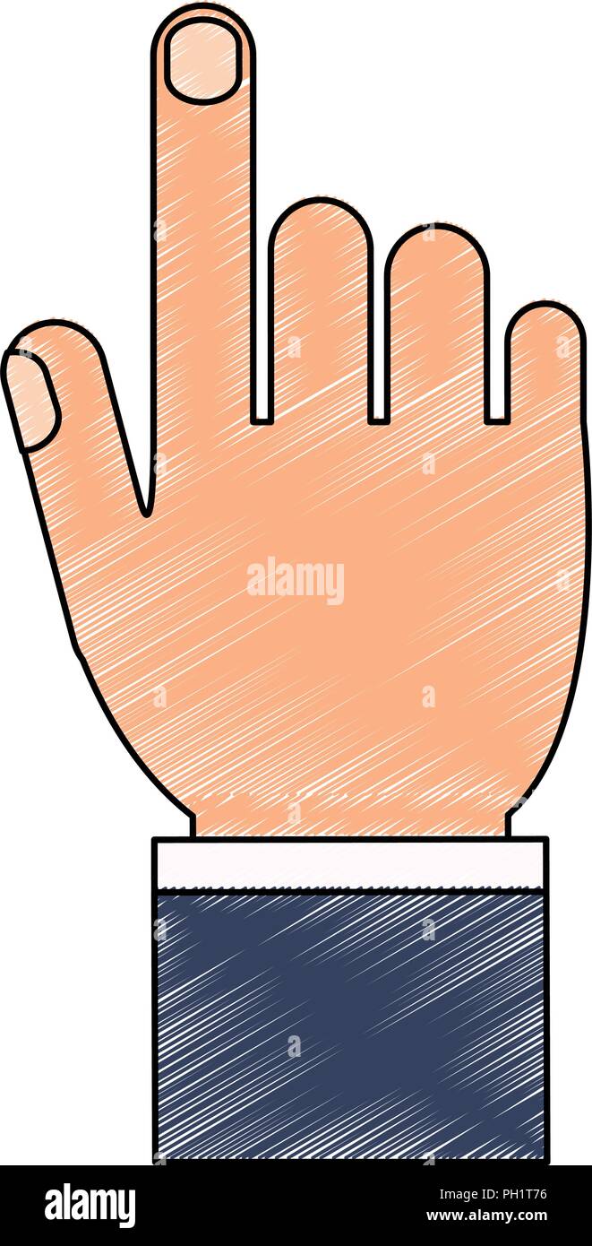 Hand finger up scribble Stock Vector Image & Art - Alamy