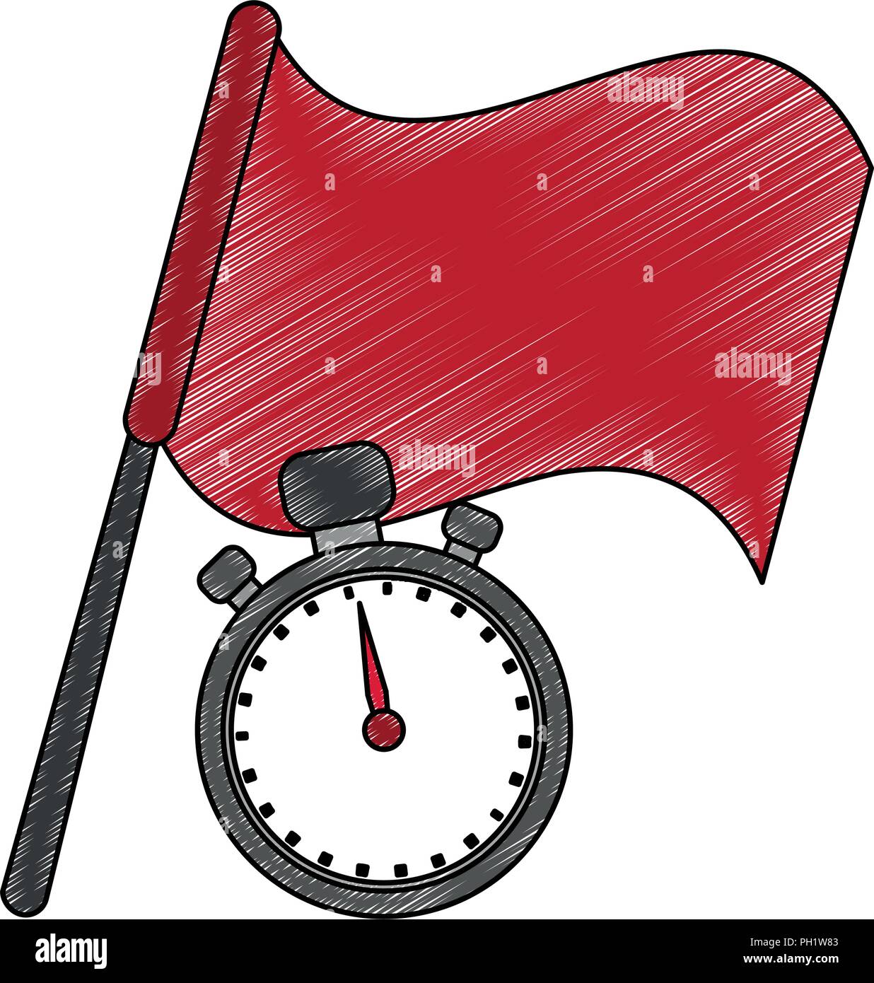 Red flag and timer scribble Stock Vector Image & Art - Alamy