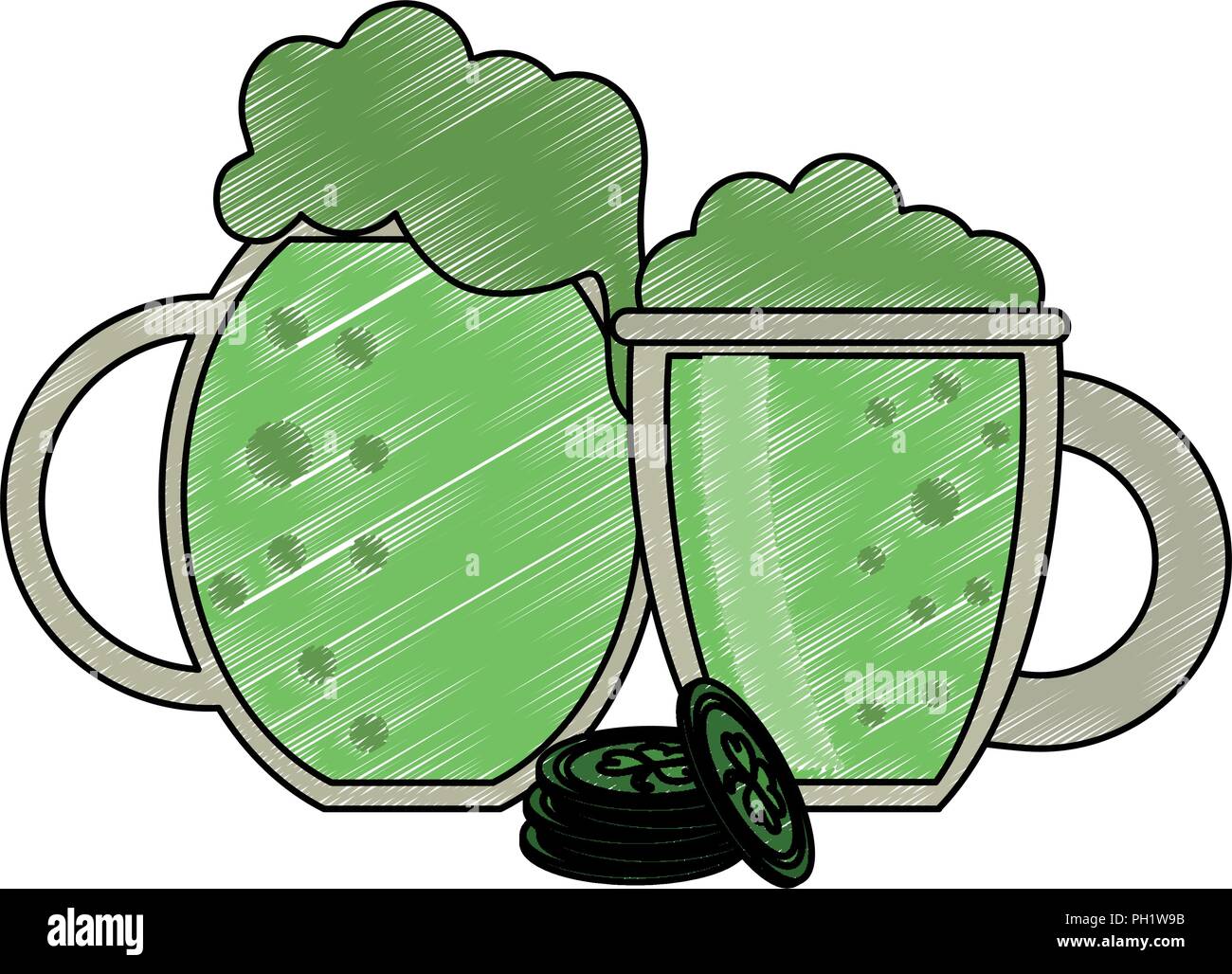 Irish beer cups scribble Stock Vector Image & Art - Alamy