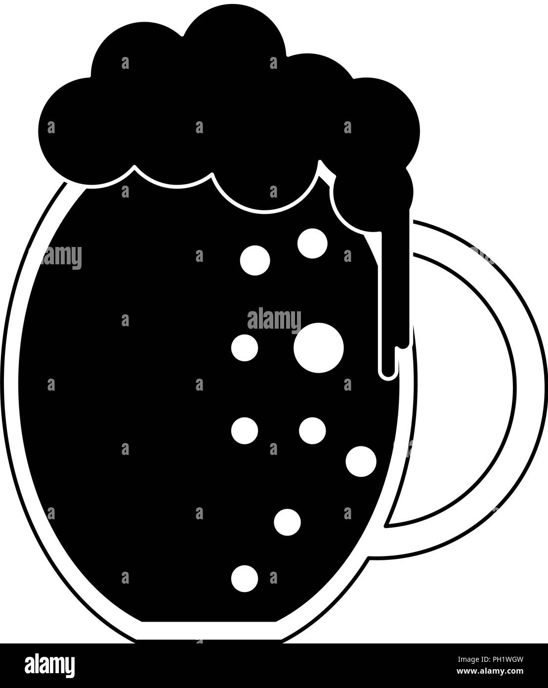 Beer Cup Glass In Black And White Stock Vector Image And Art Alamy