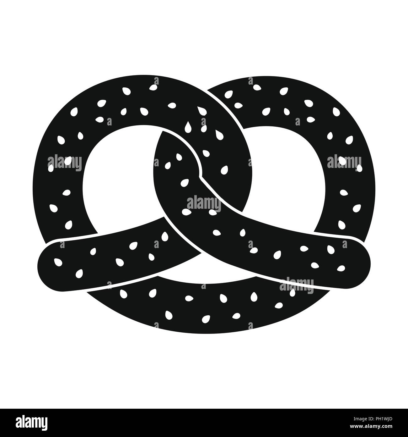 Pretzel icon in black style isolated on white background. Oktoberfest ...