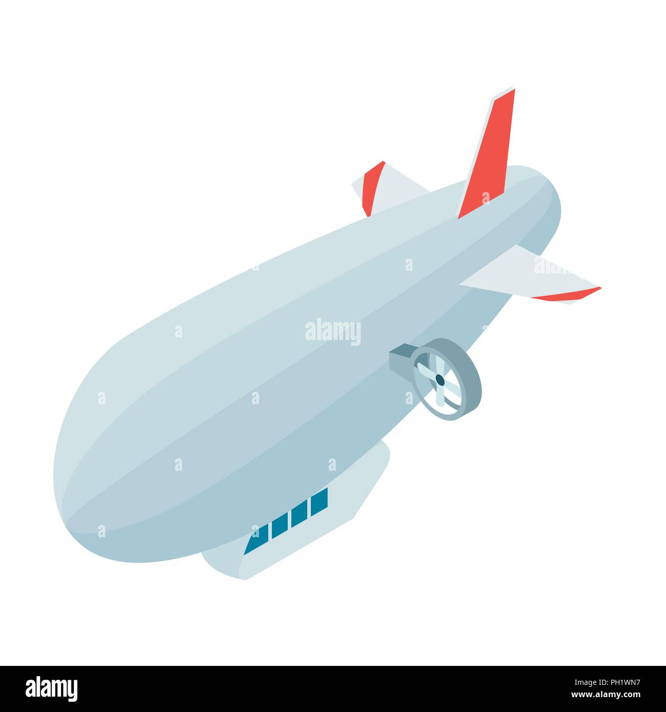Airship icon in cartoon design isolated on white background ...