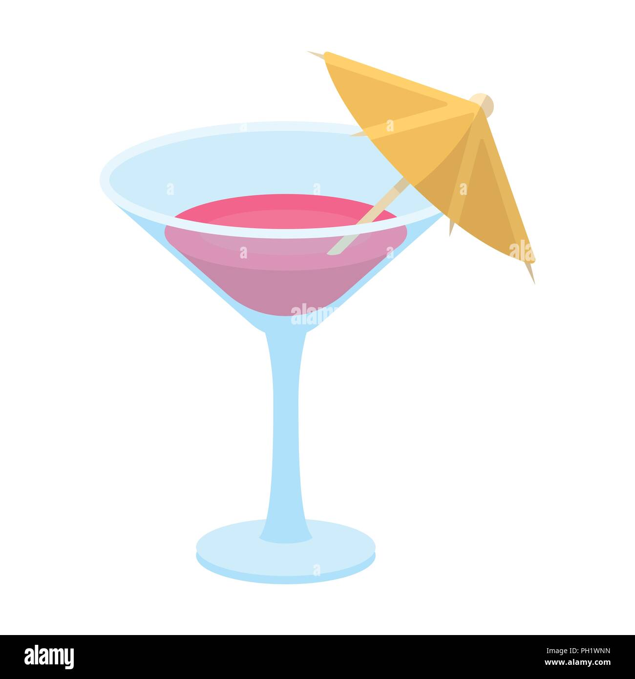 Glass with a cocktail.Party and parties single icon in cartoon style ...