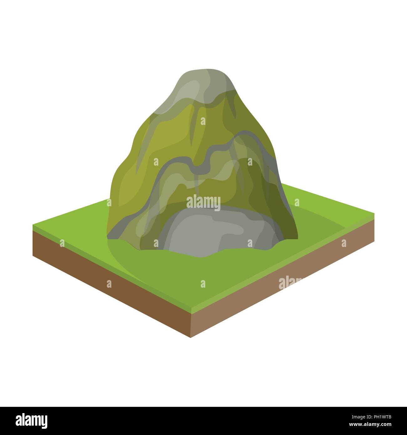 Mountains, rocks and landscape. Relief and mountains single icon in ...