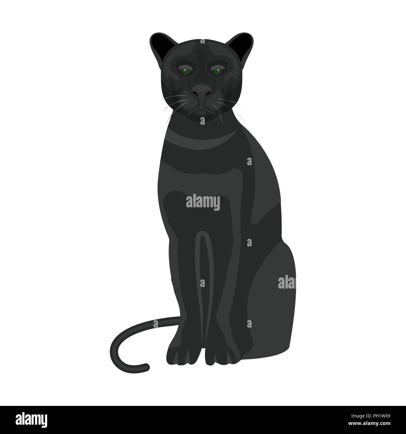 Panther, predatory animal. Pantera, wild cat single icon in cartoon ...