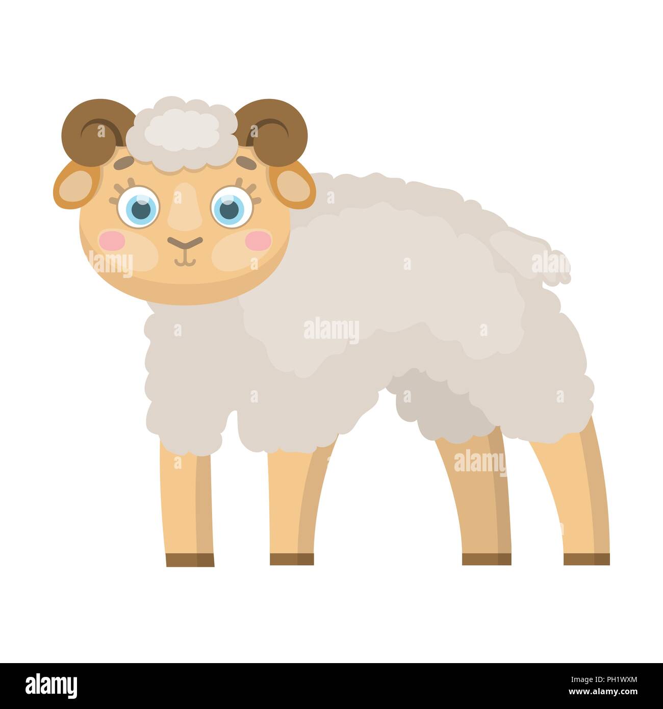 Sheep single icon in cartoon style.Sheep, vector symbol stock ...