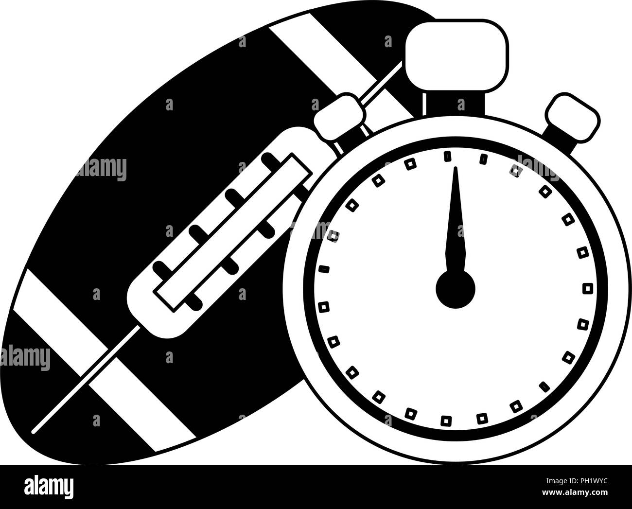 Football ball and timer in black and white Stock Vector Image & Art - Alamy