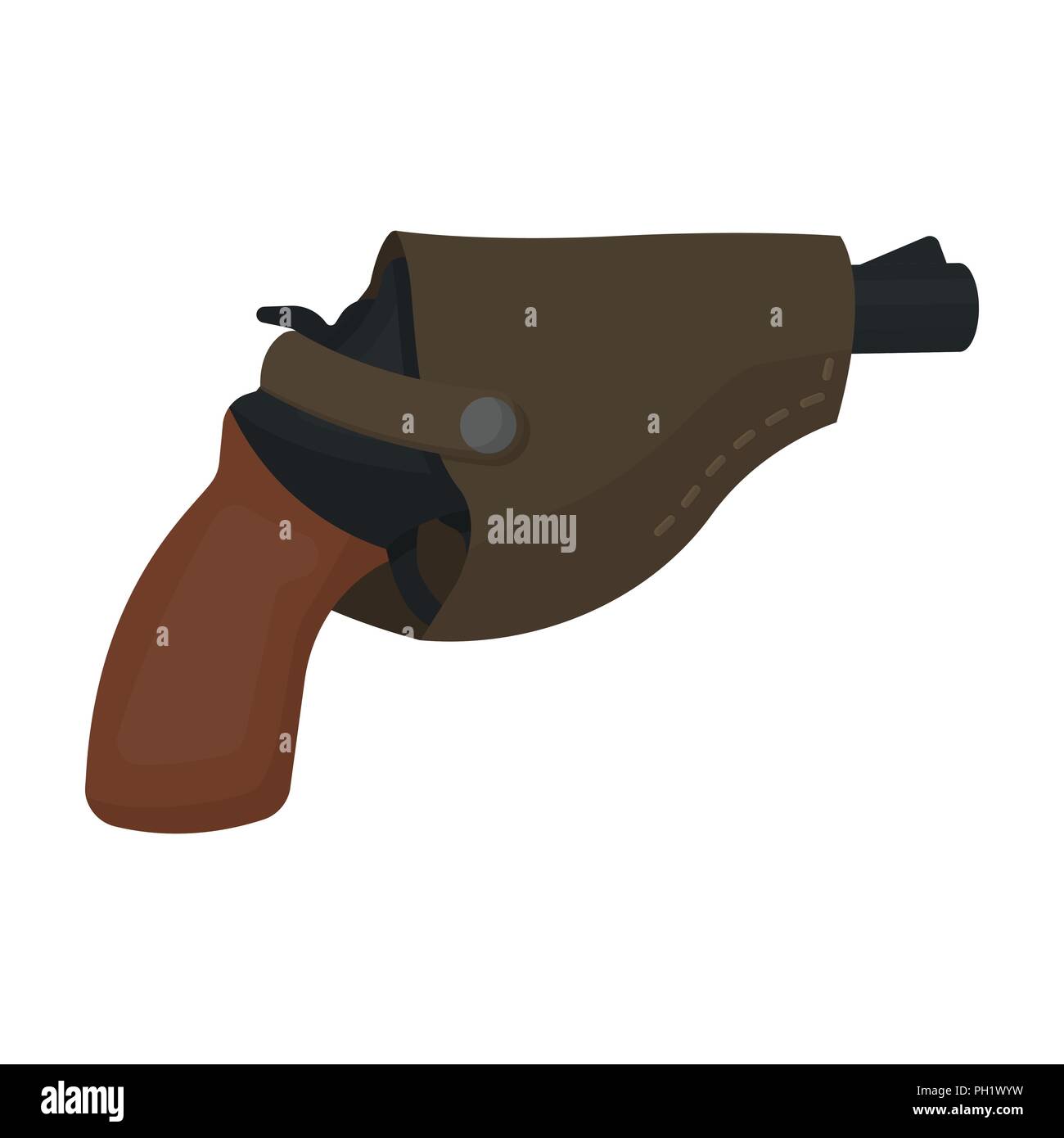 Pistol in the holster, firearms. Pistol detective single icon in ...