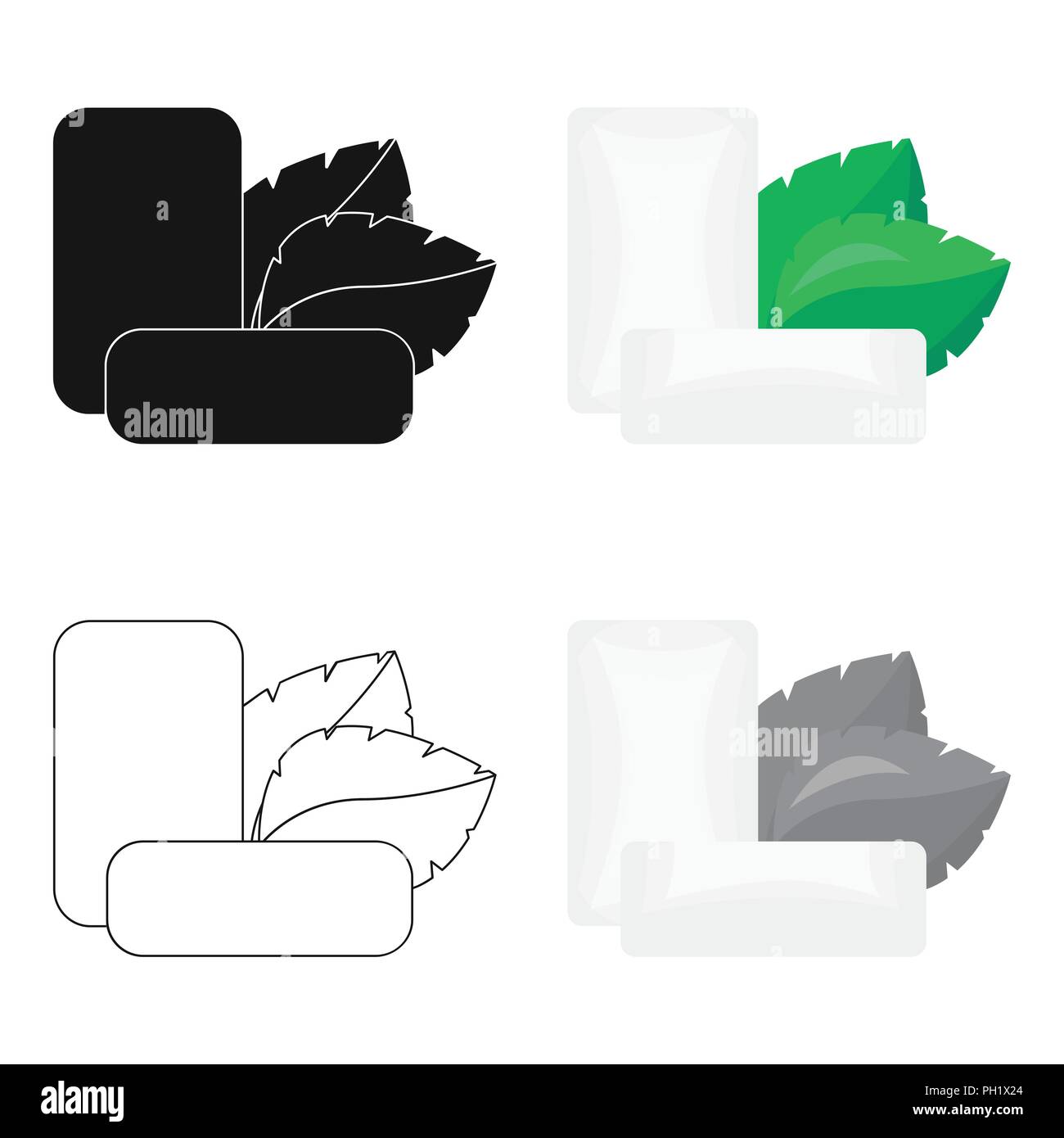 Mint chewing gum icon in cartoon style isolated on white background ...