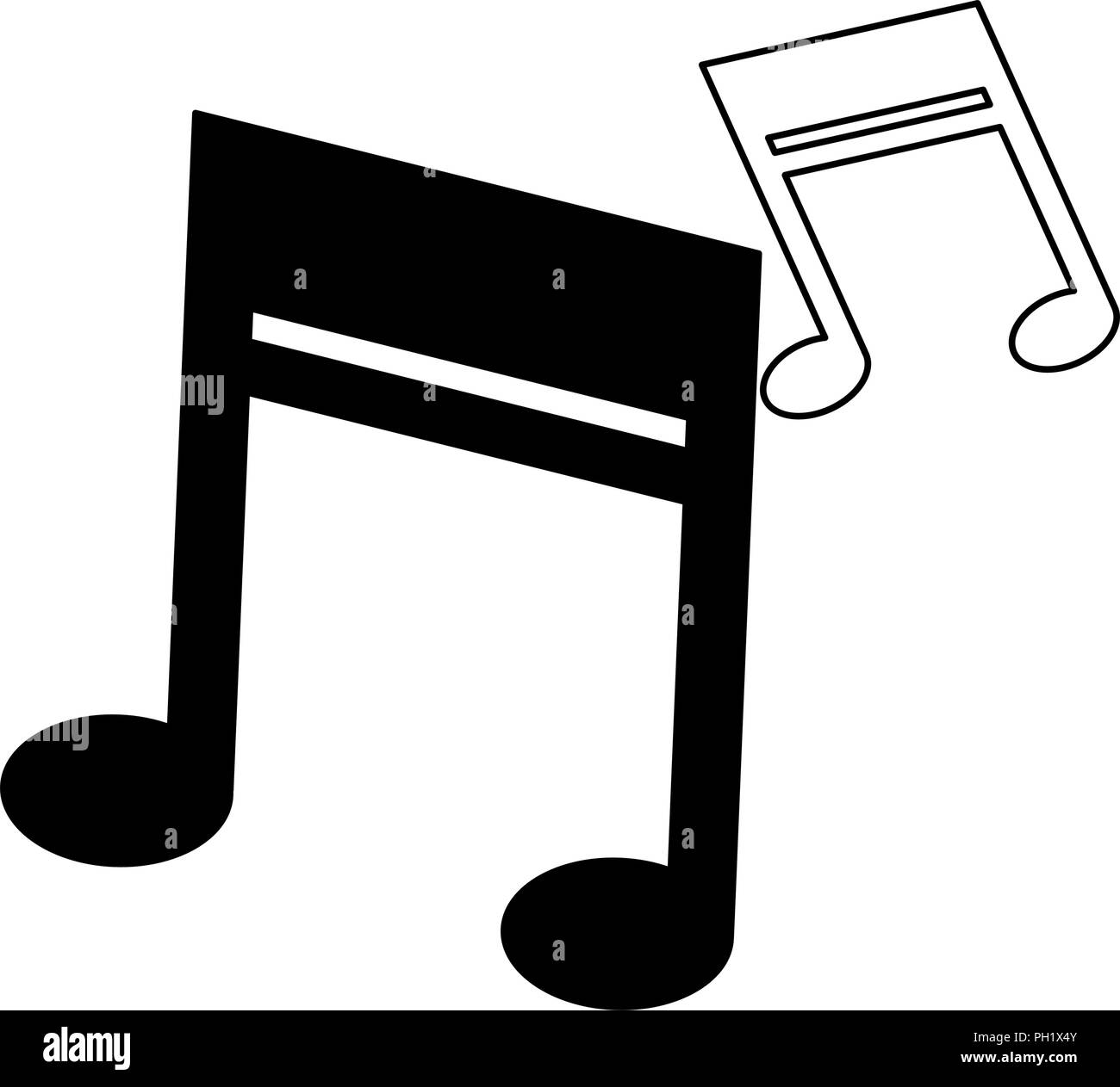 Music notes symbol in black and white Stock Vector Image & Art - Alamy