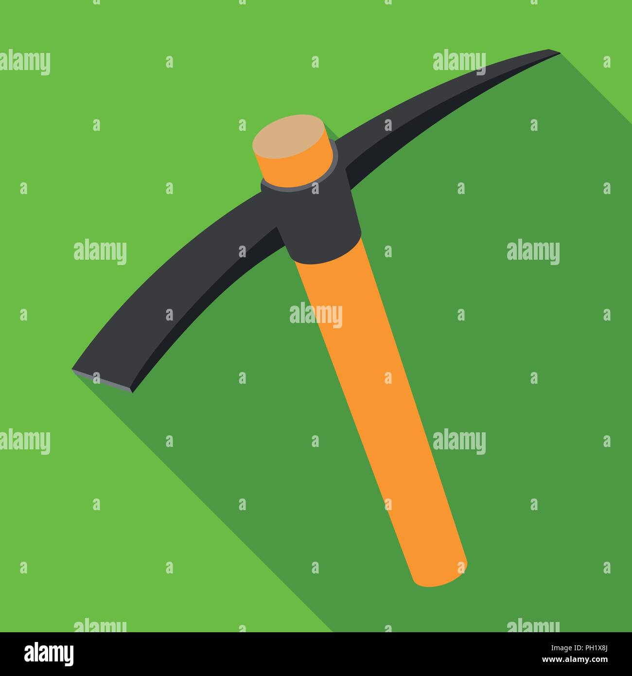 A wooden pickaxe with an iron tip.The tool that miners manually extract ...