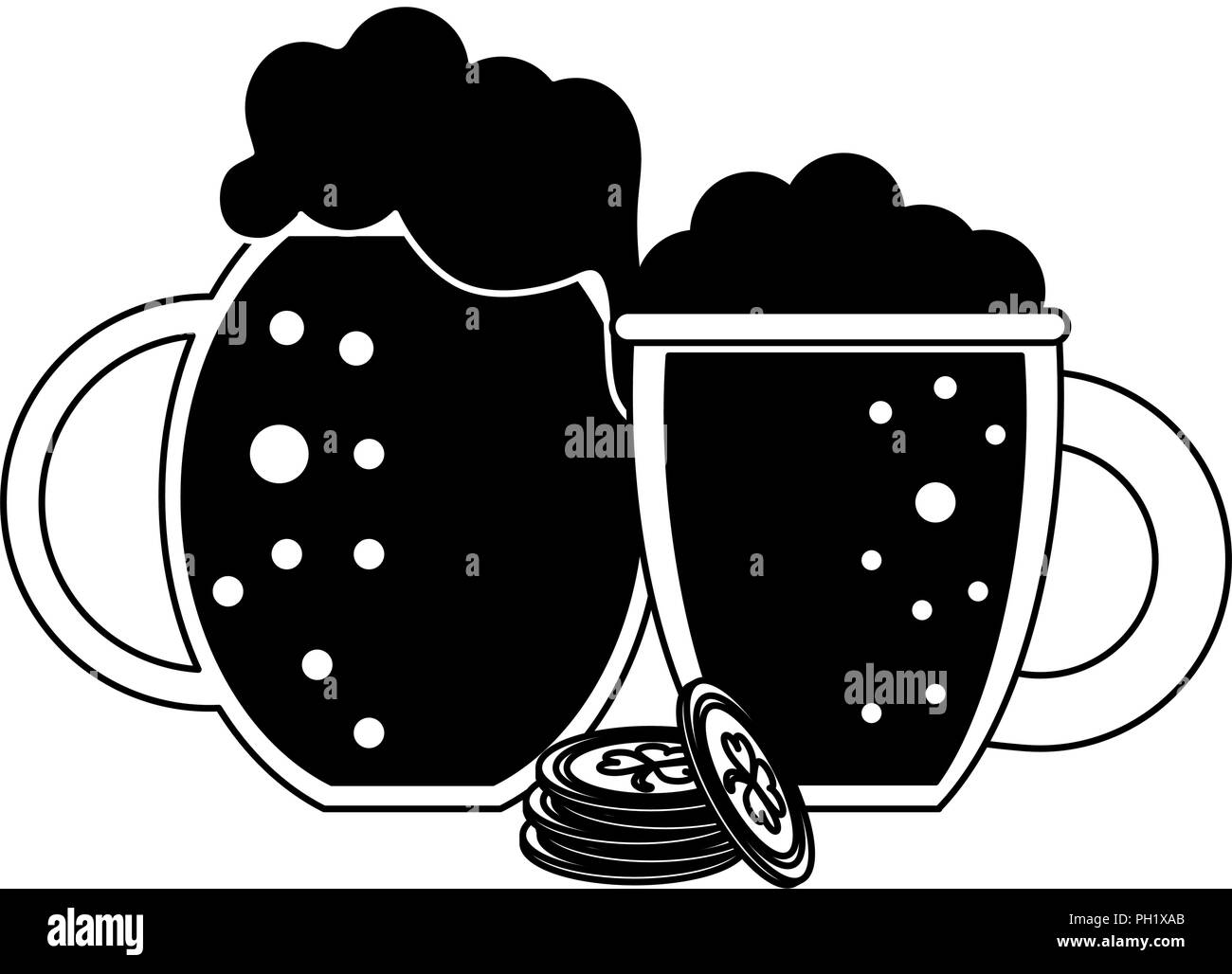 Glass irish green beer Black and White Stock Photos & Images - Alamy
