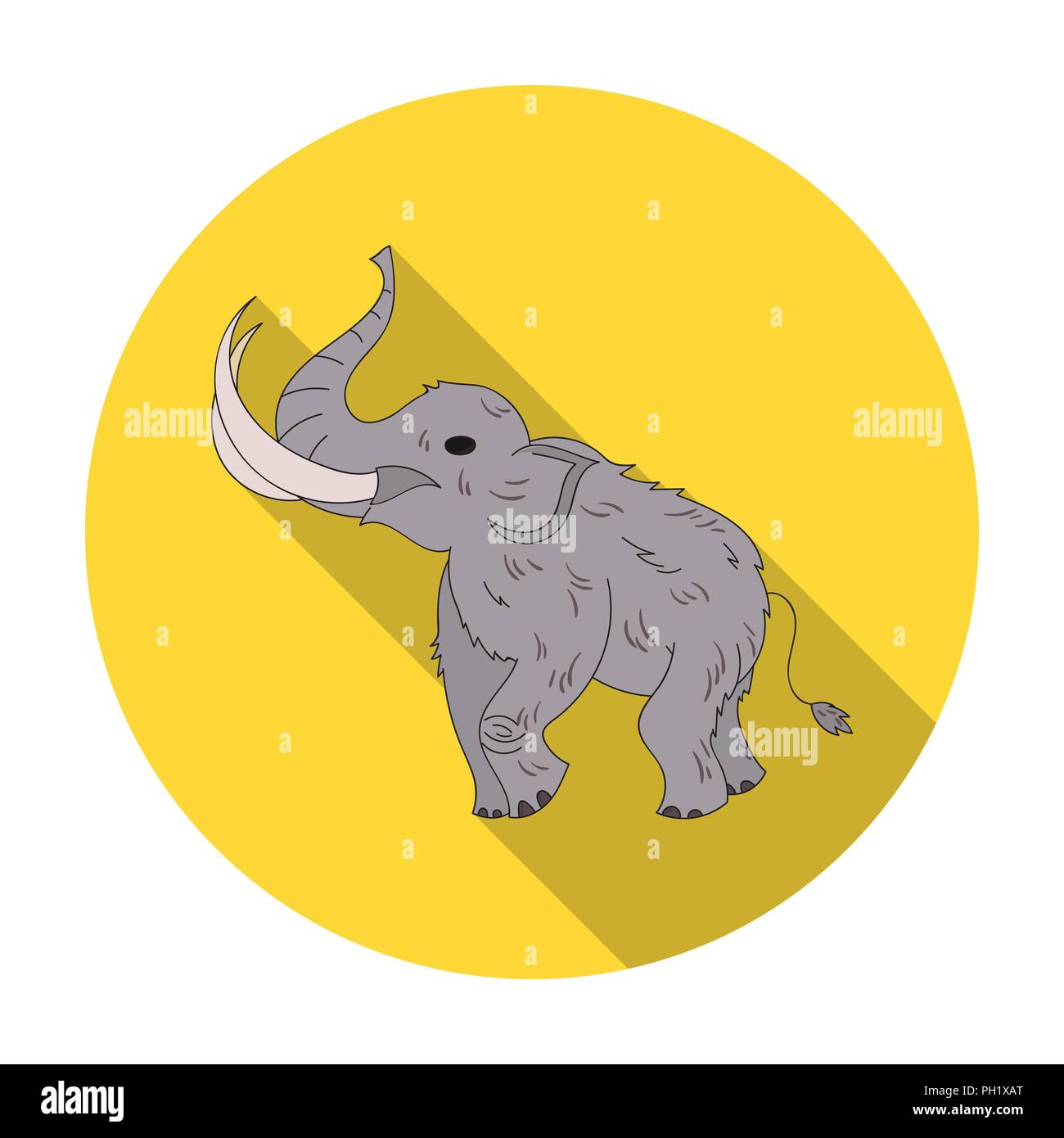 Woolly mammoth icon in flat style isolated on white background. Stone ...