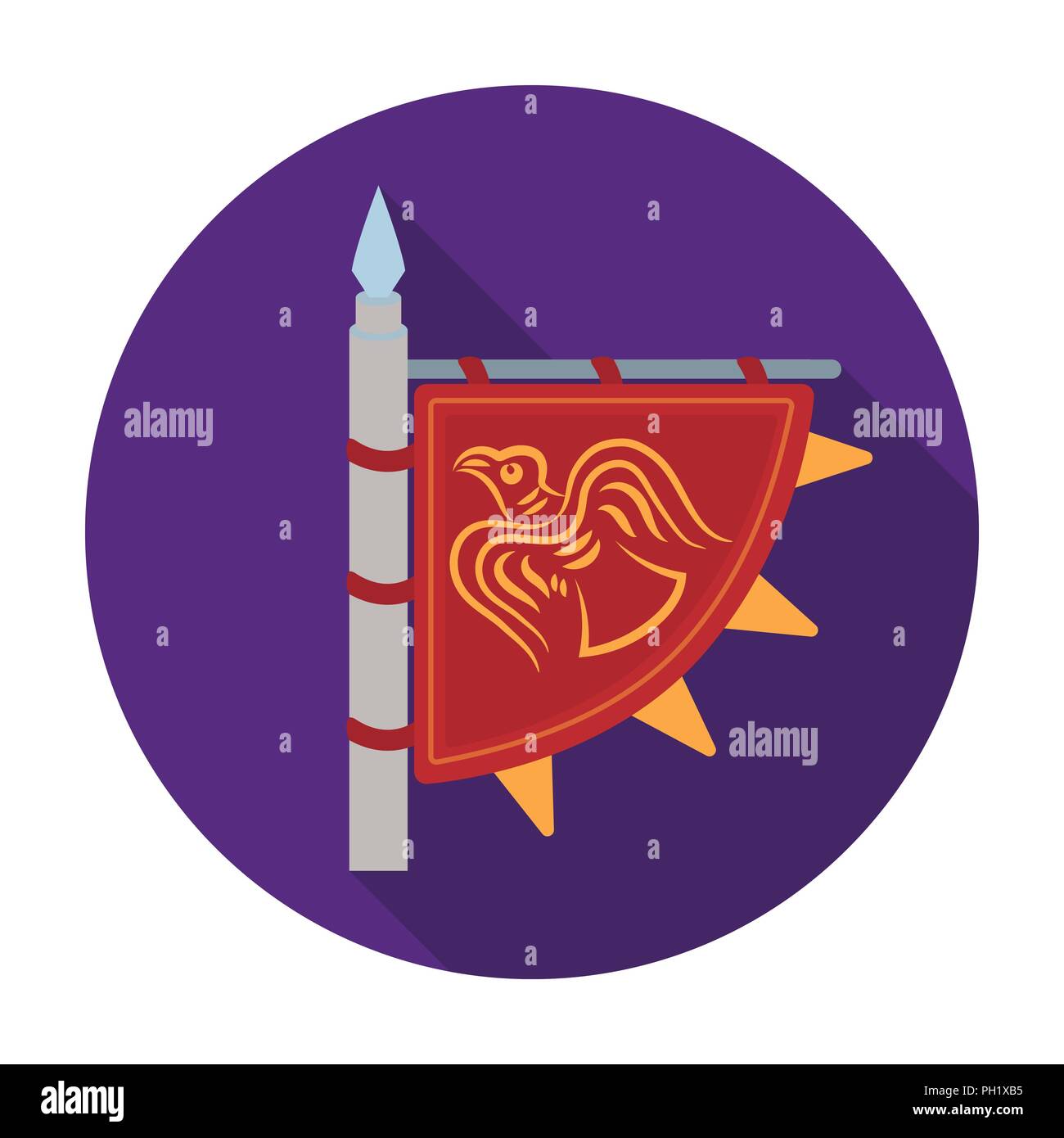 Viking s flag icon in flat design isolated on white background. Vikings ...