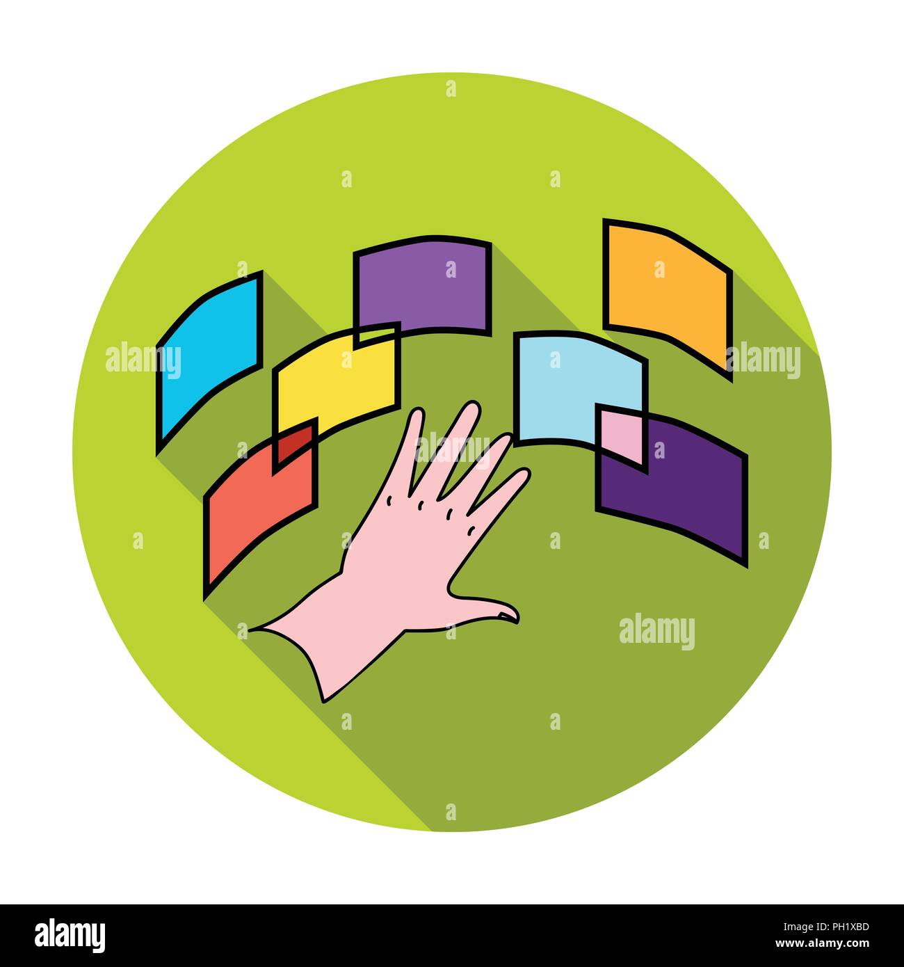 Interface of the virtual reality icon in flat style isolated on white ...