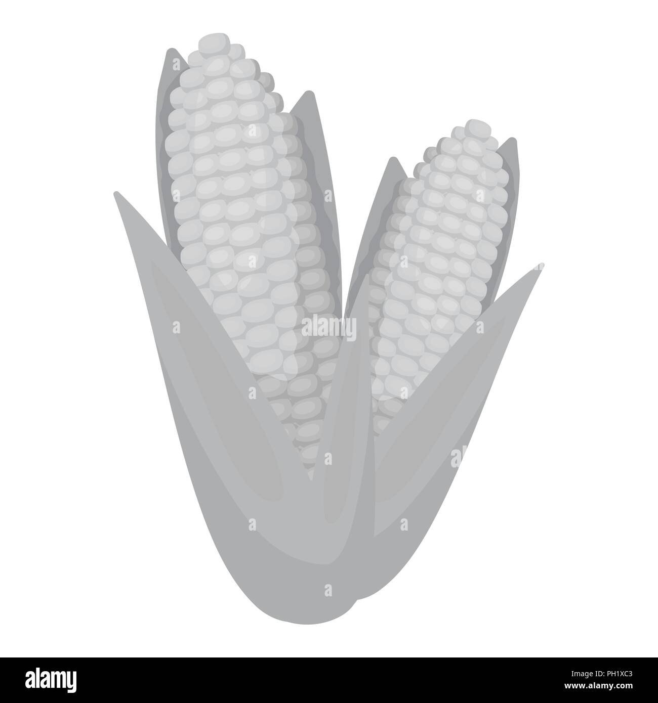 Sweet corn icon in monochrome style isolated on white background ...