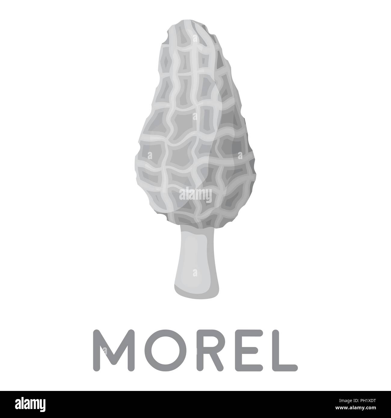 Morel icon in monochrome style isolated on white background. Mushroom ...