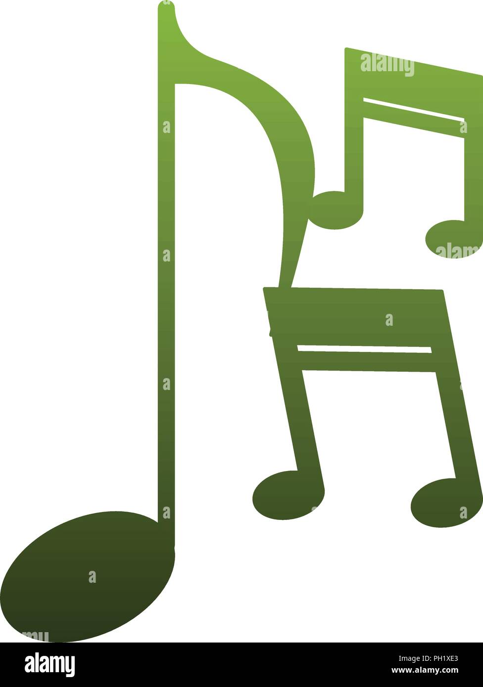 Music notes symbol green lines Stock Vector Image & Art - Alamy