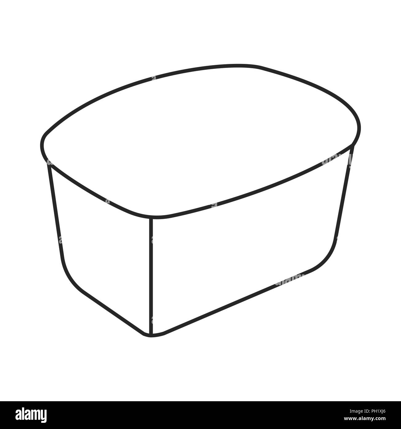 Rye bread icon in outline style isolated on white background. Bread ...