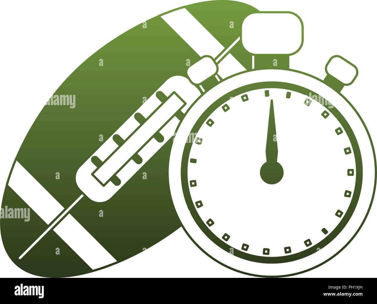 Football ball and timer green lines Stock Vector Image & Art - Alamy