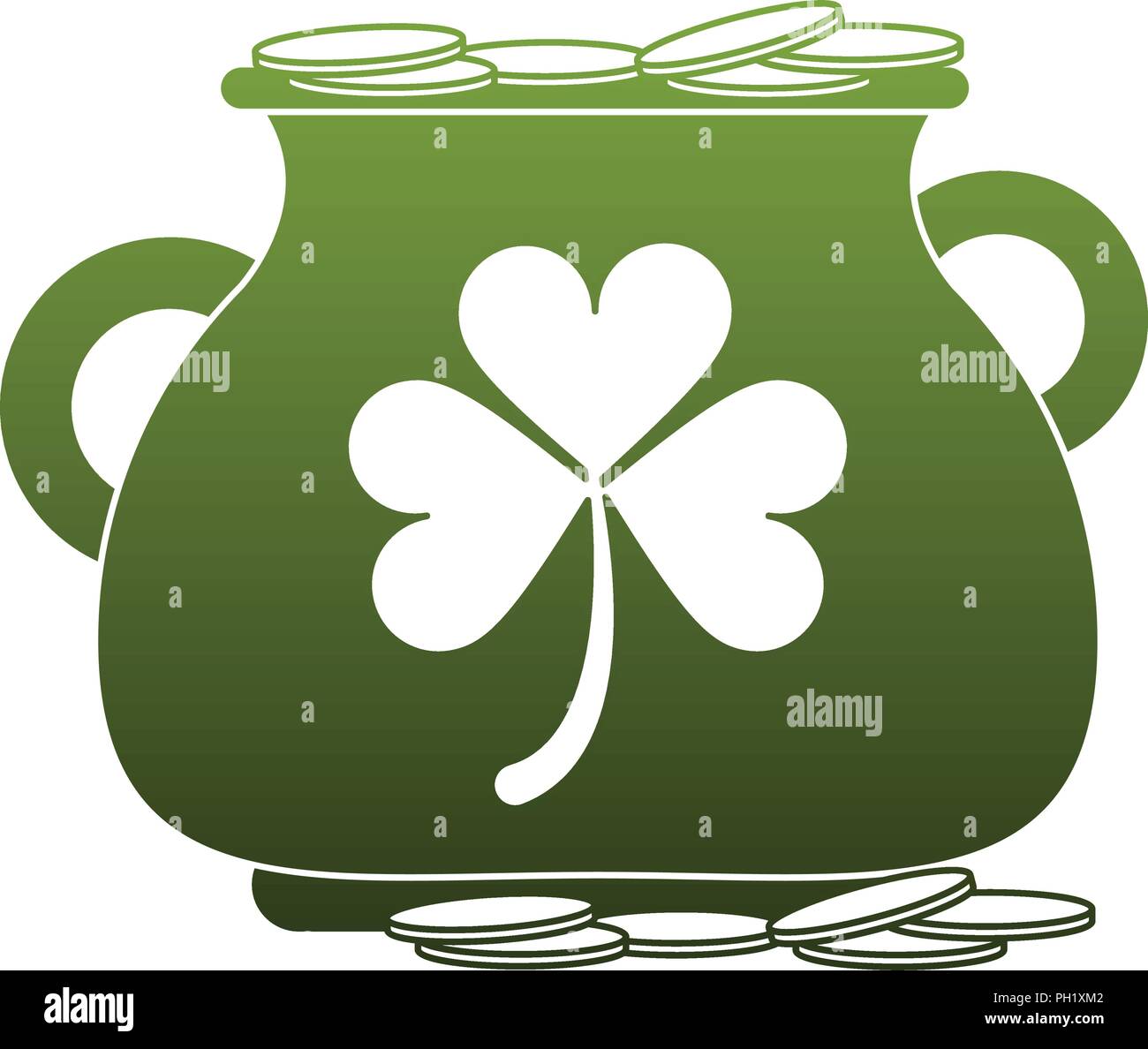 Irish pot with coins green lines Stock Vector Image & Art - Alamy