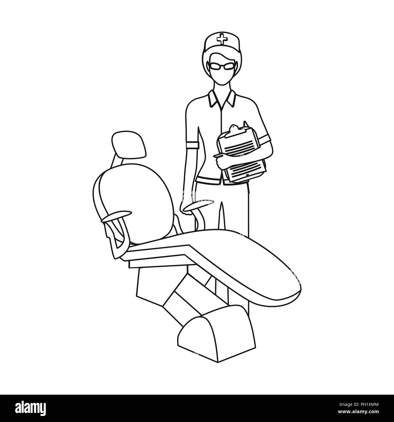 The doctor is a dentist in the dentist's office. Medicine single icon ...
