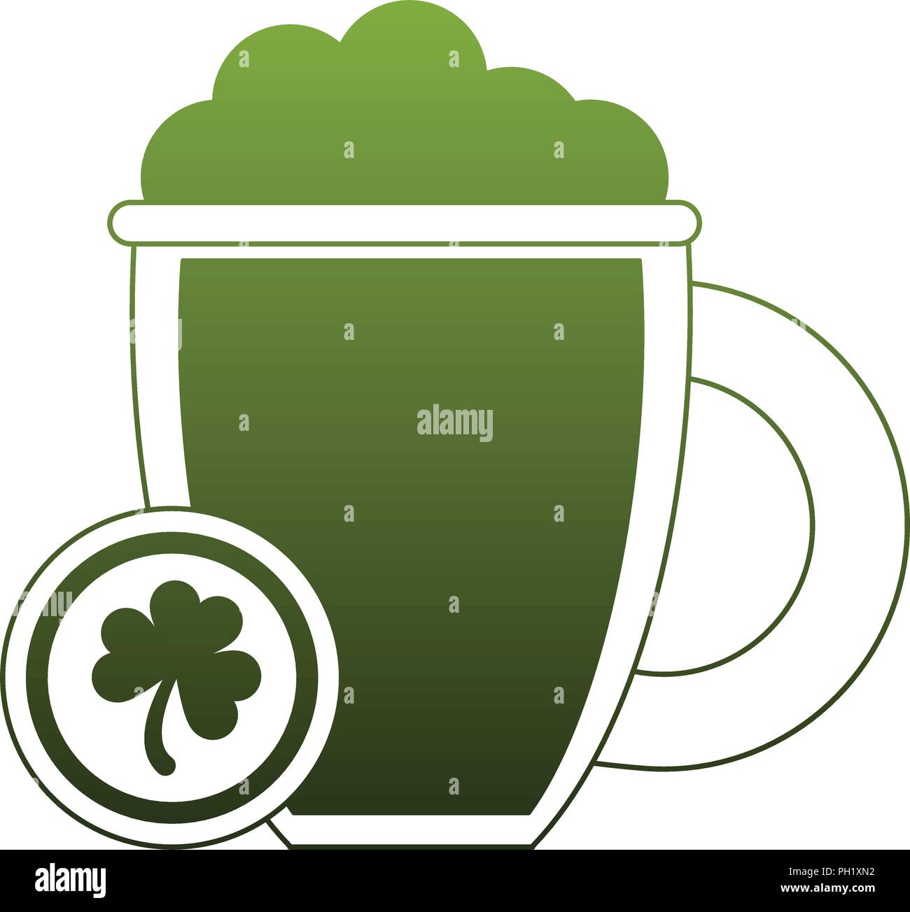 Irish beer cup and coin green lines Stock Vector Image & Art - Alamy