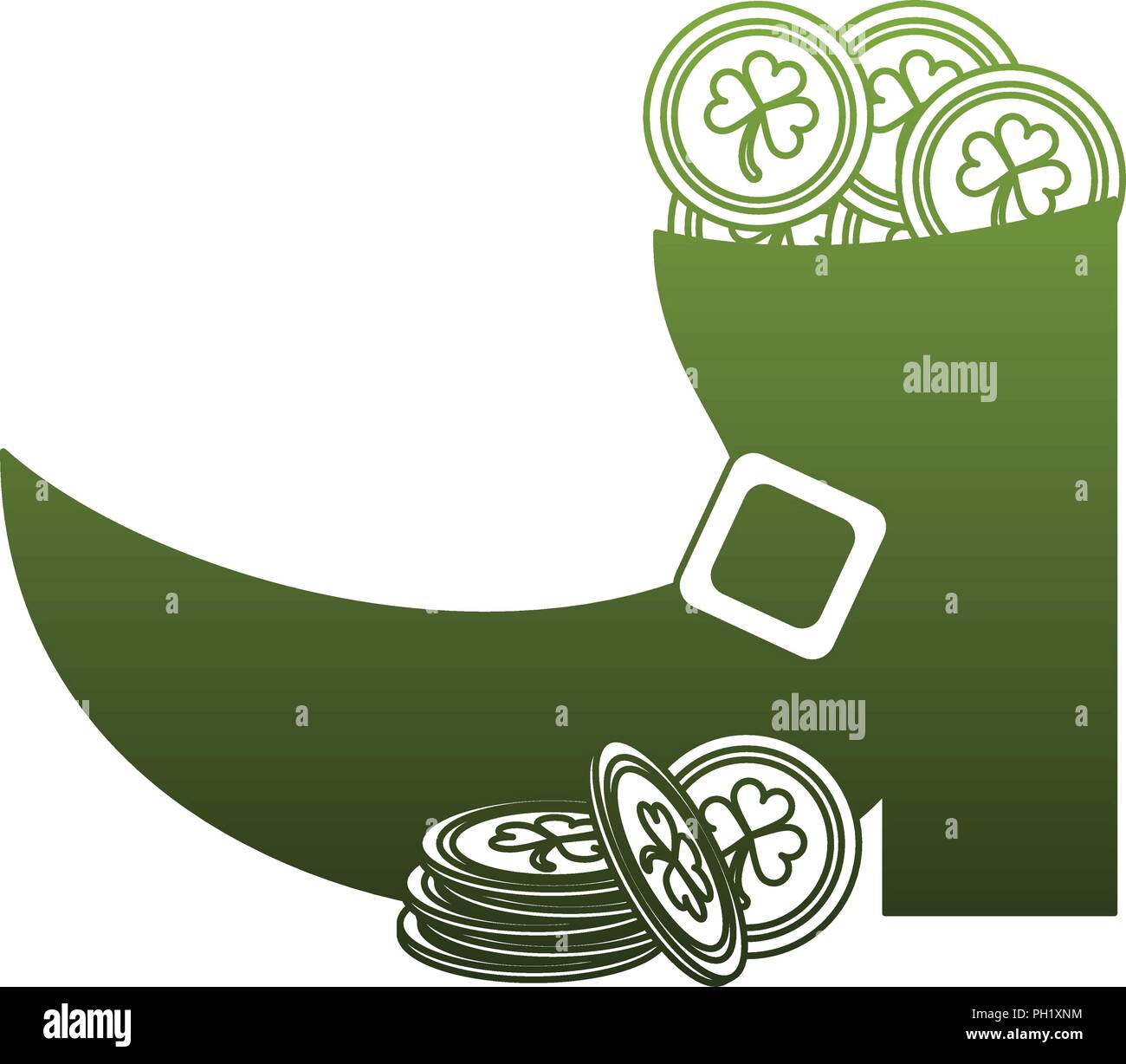 Elf boot with irish coins inside green lines Stock Vector Image & Art ...