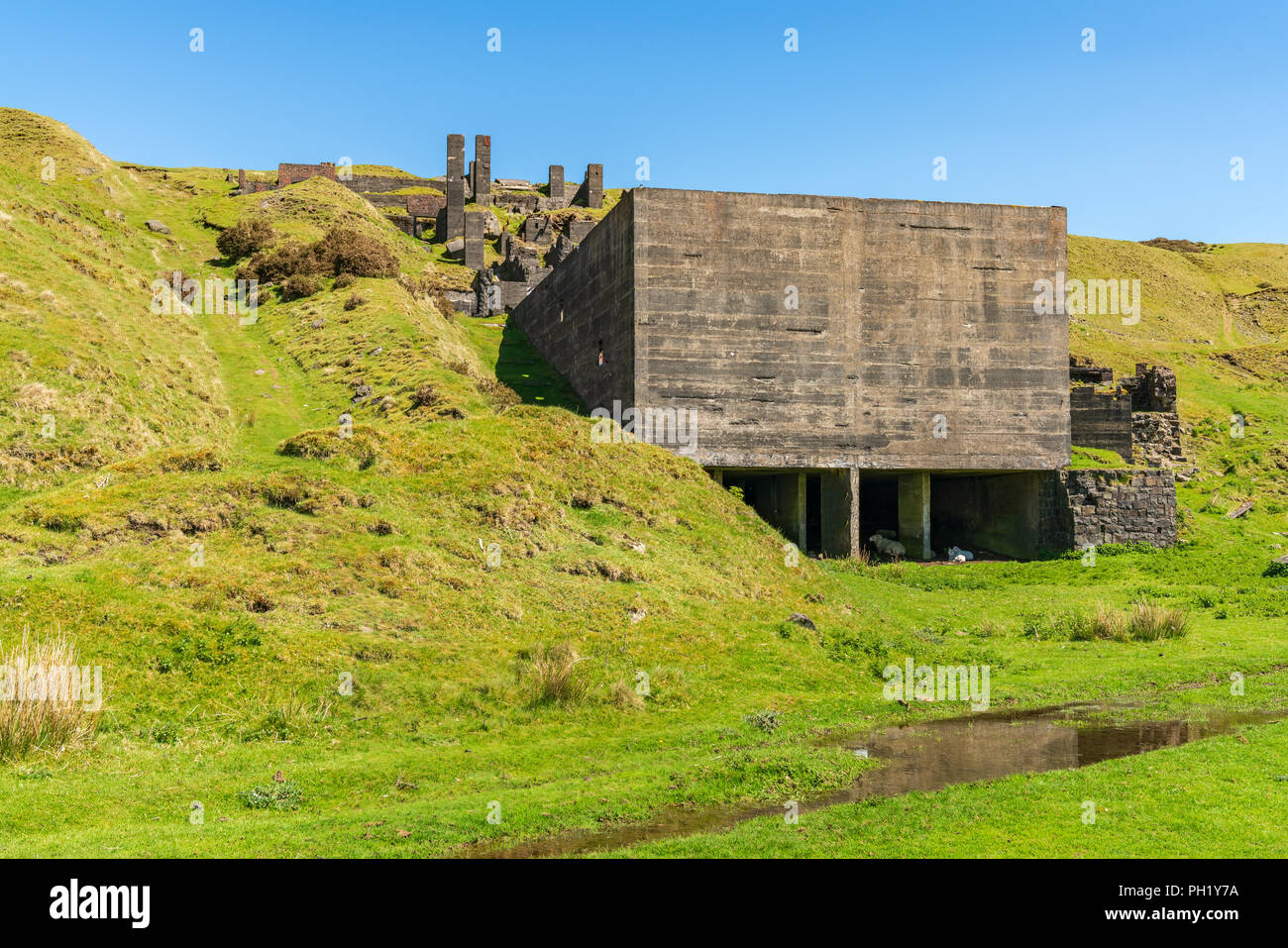 Quarry ruins at Titterstone Clee near Cleeton, Shropshire, England, UK ...
