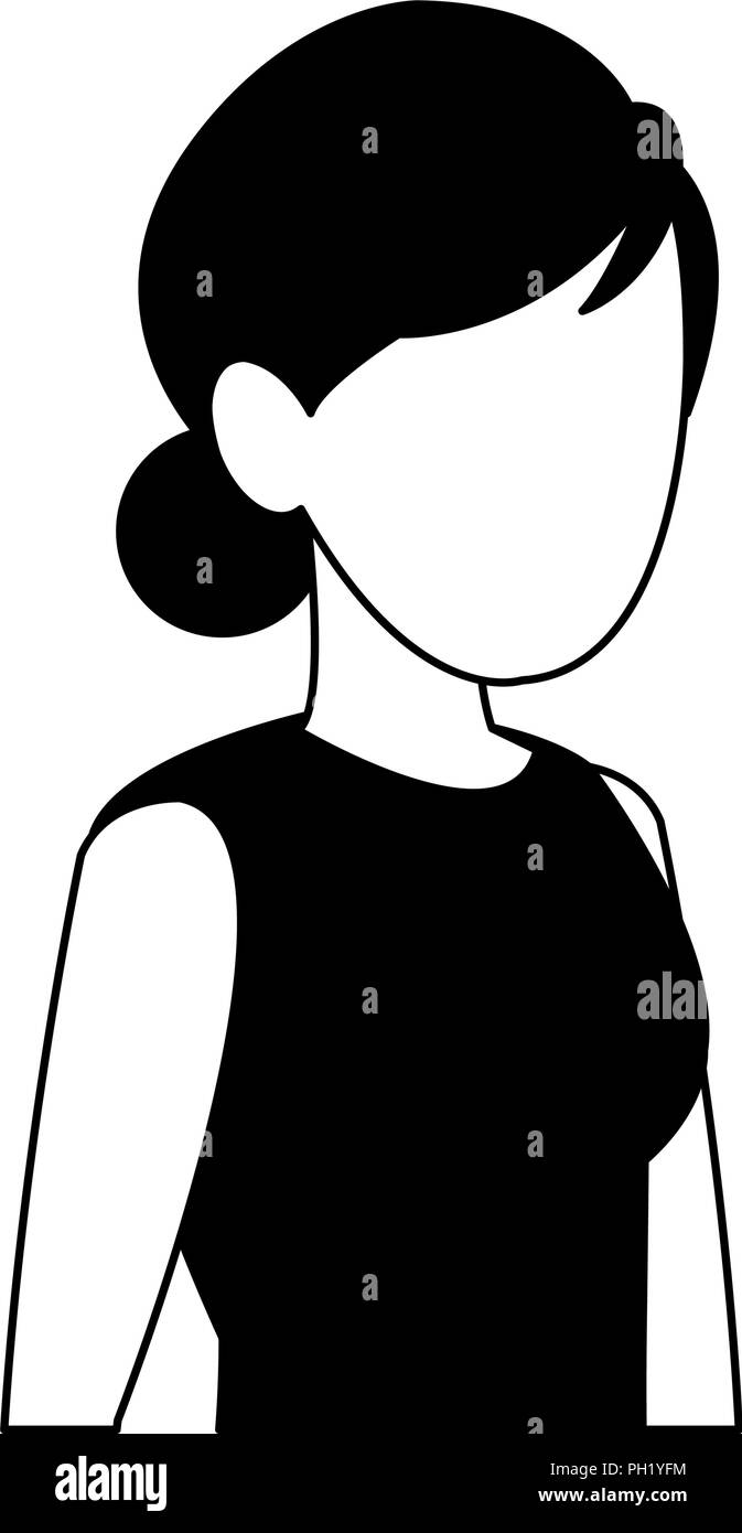 Young woman faceless avatar in black and white Stock Vector Image & Art ...