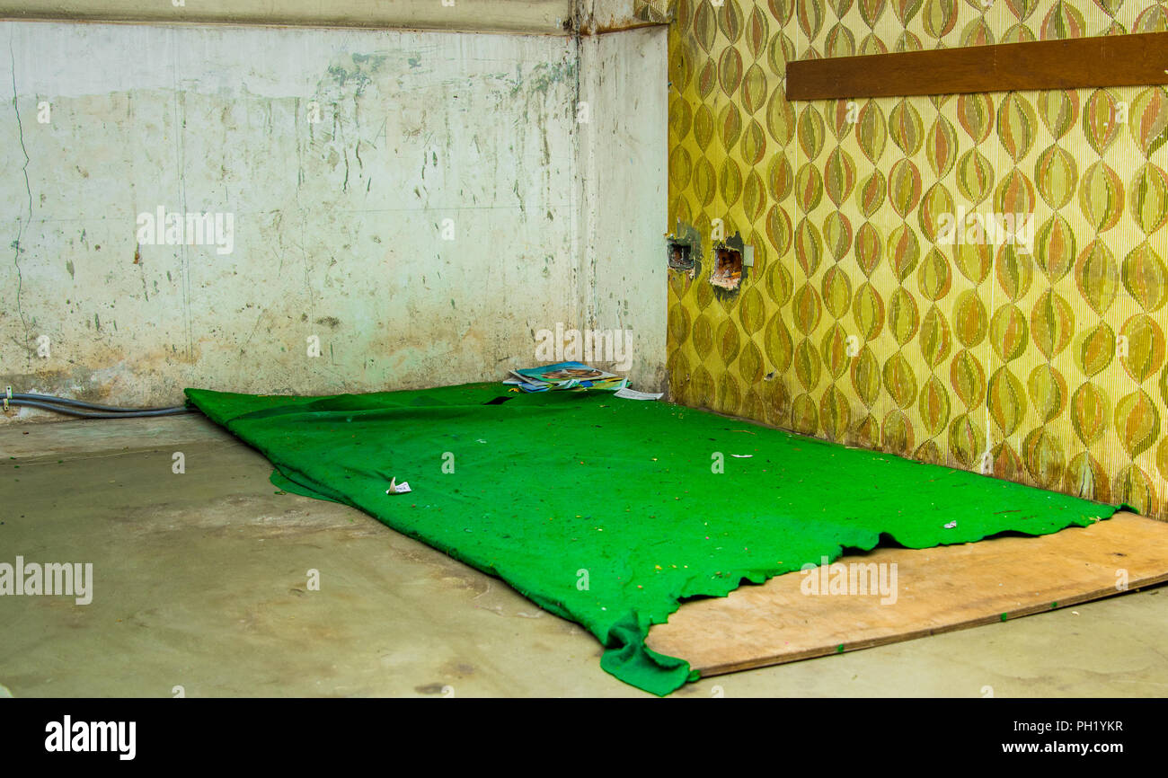 Indoor view of a room inside of a refuge center in Carcelen in the city ...