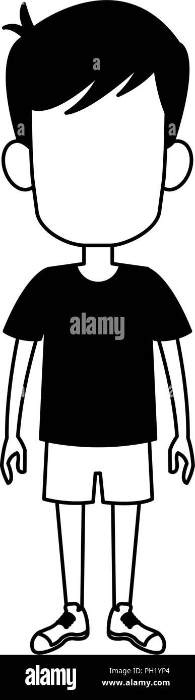 Boy faceless cartoon in black and white Stock Vector Image & Art - Alamy