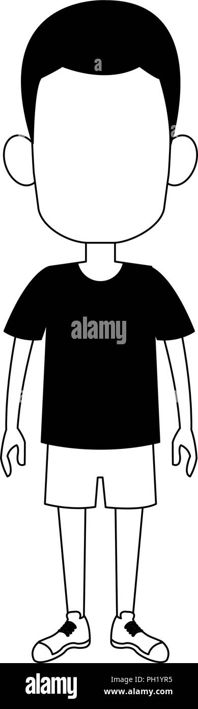Boy faceless cartoon in black and white Stock Vector Image & Art - Alamy