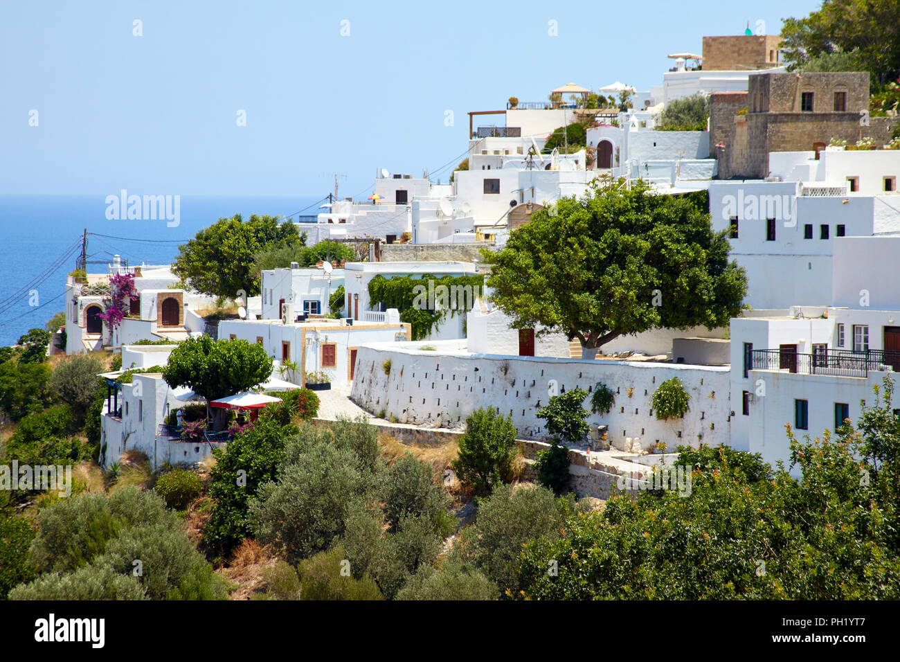 Greece trip in summer, Lindos city of Rhodes island, beautiful ...