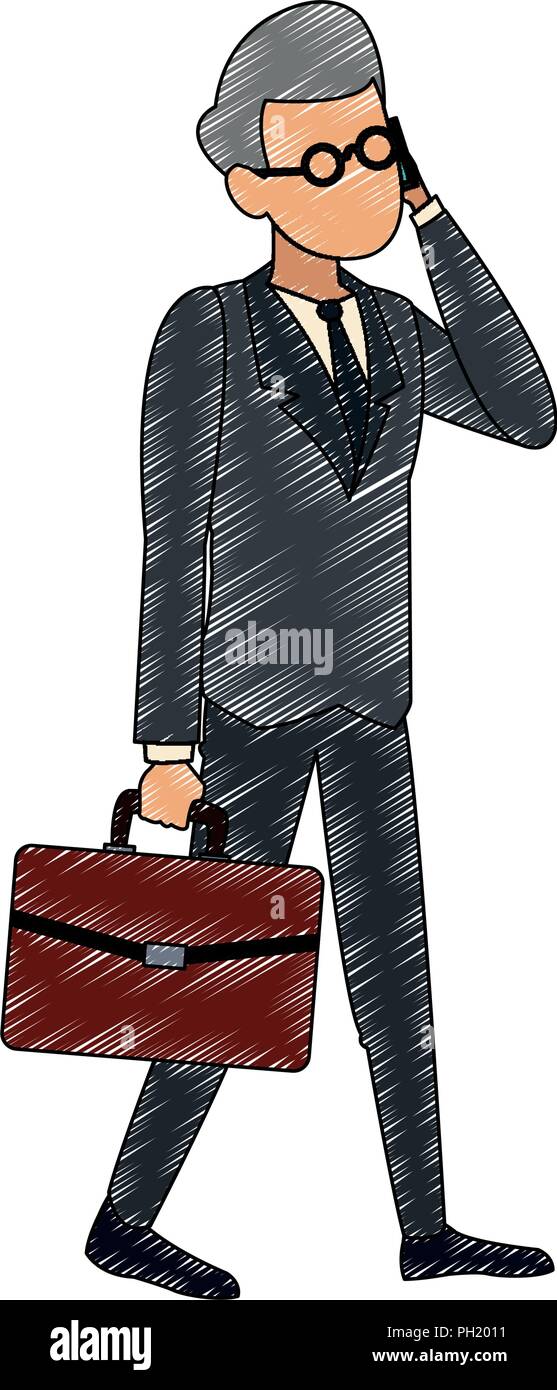 Businessman walking work talking Stock Vector Images - Alamy